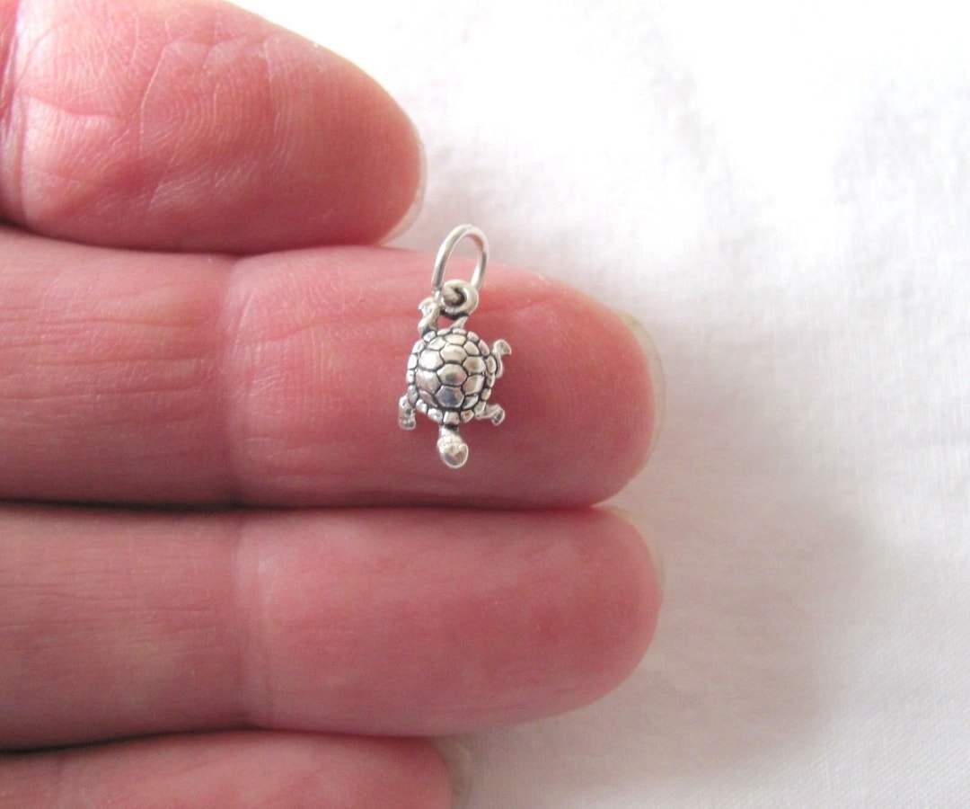 Very Small Solid Sterling Silver Turtle Mini Tiny Charm. (brand New) - Etsy