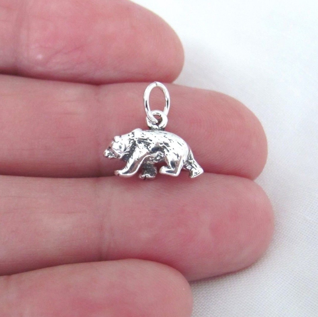 Solid Sterling Silver 3d Bear Small Charm (brand-new) - Etsy