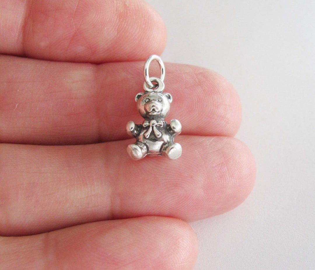 Solid Sterling Silver Teddy Bear Charm (brand New) - Etsy