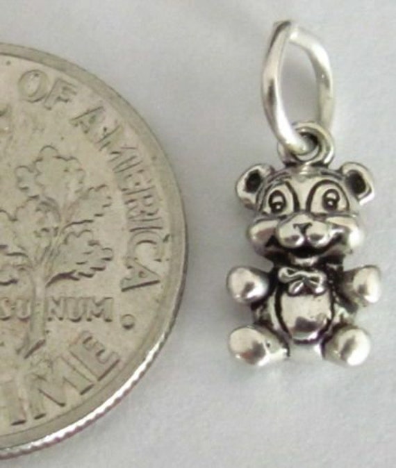 Very small Solid Sterling Silver Teddy bear mini tin… - Gem