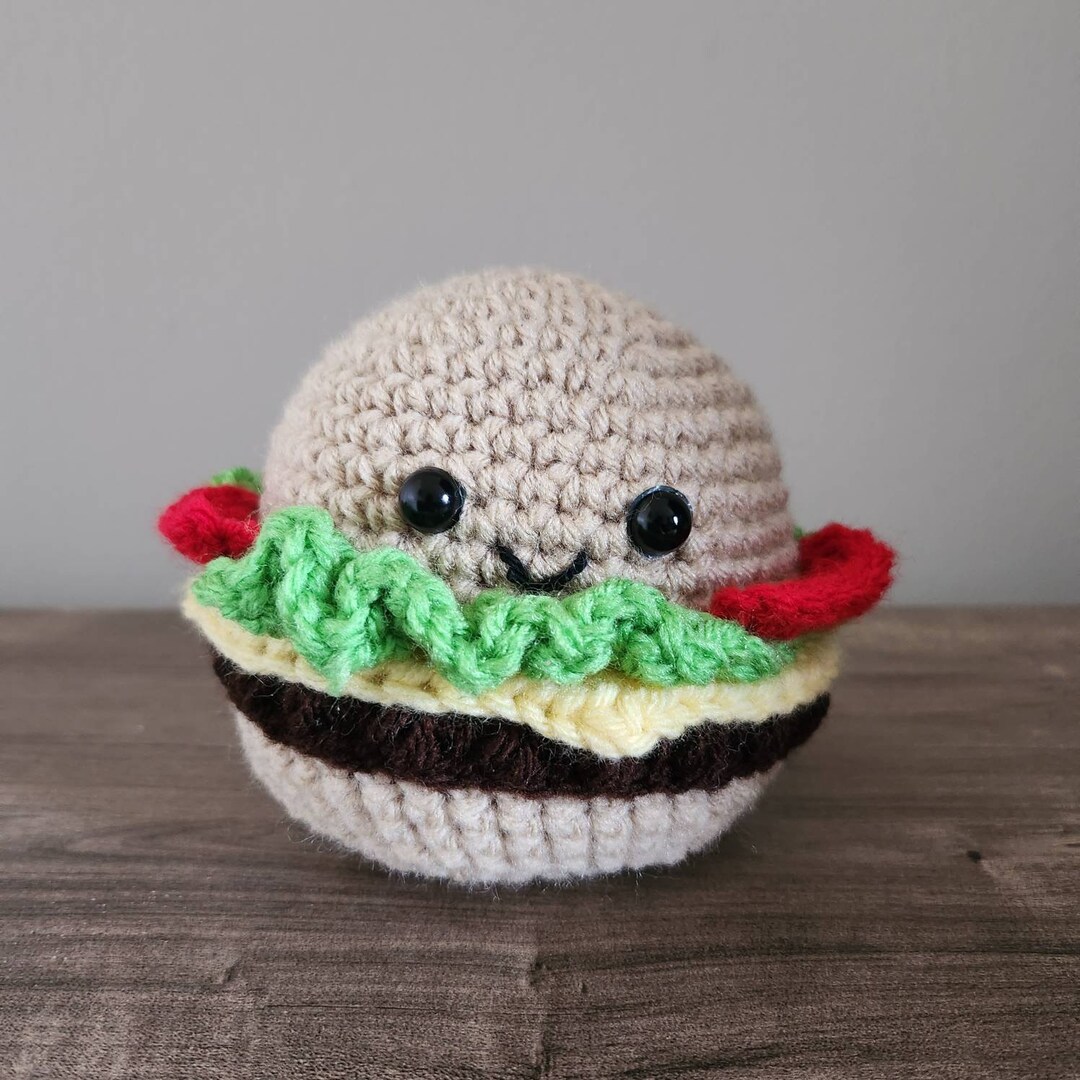Cheeseburger Plush Food Amigurumi Easter Basket Stuffer for - Etsy