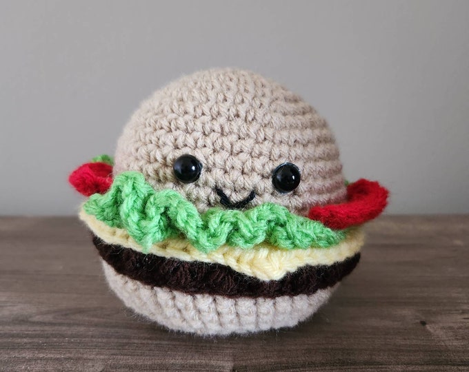 Cheeseburger Plush, Food Amigurumi, Easter Basket Stuffer for Kids ...