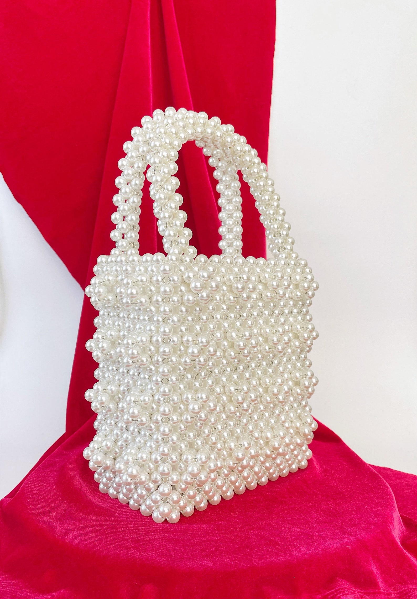 Pearl Bag Pearl Bead Bag Handmade Pearl Bag Wedding Bag - Etsy