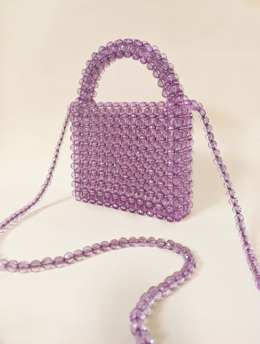 Crystal Bead Bag, Bead Shoulder Bag, Women Bead Bag, Bead Bag, Pink ...