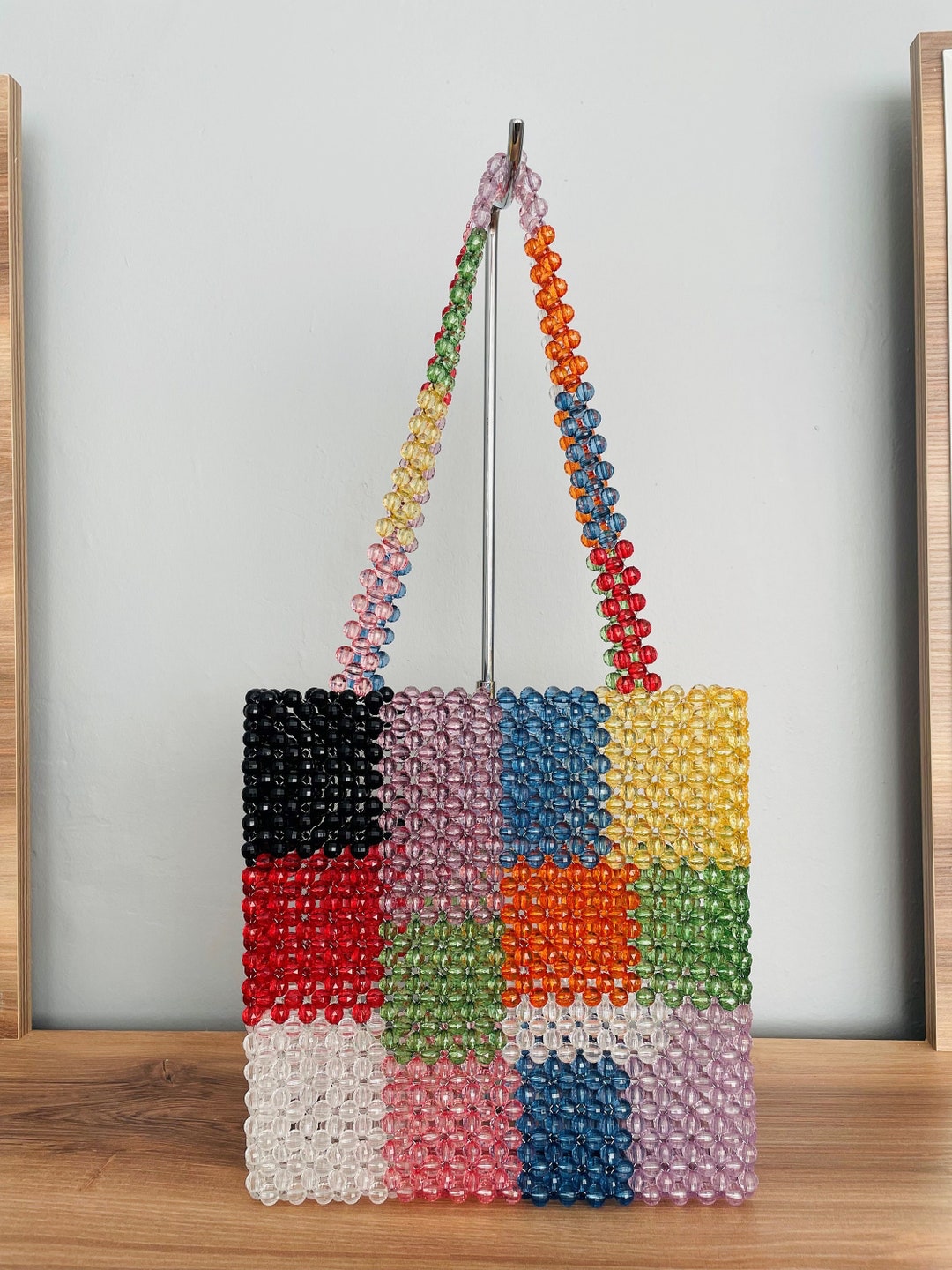 Colorful Bead Bag, Bead Shoulder Bag, Women Shoulder Bag, Bead Handbag ...