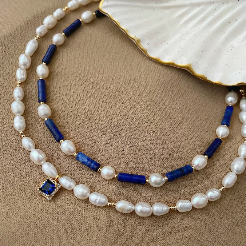 Natural Blue Pearls - Etsy