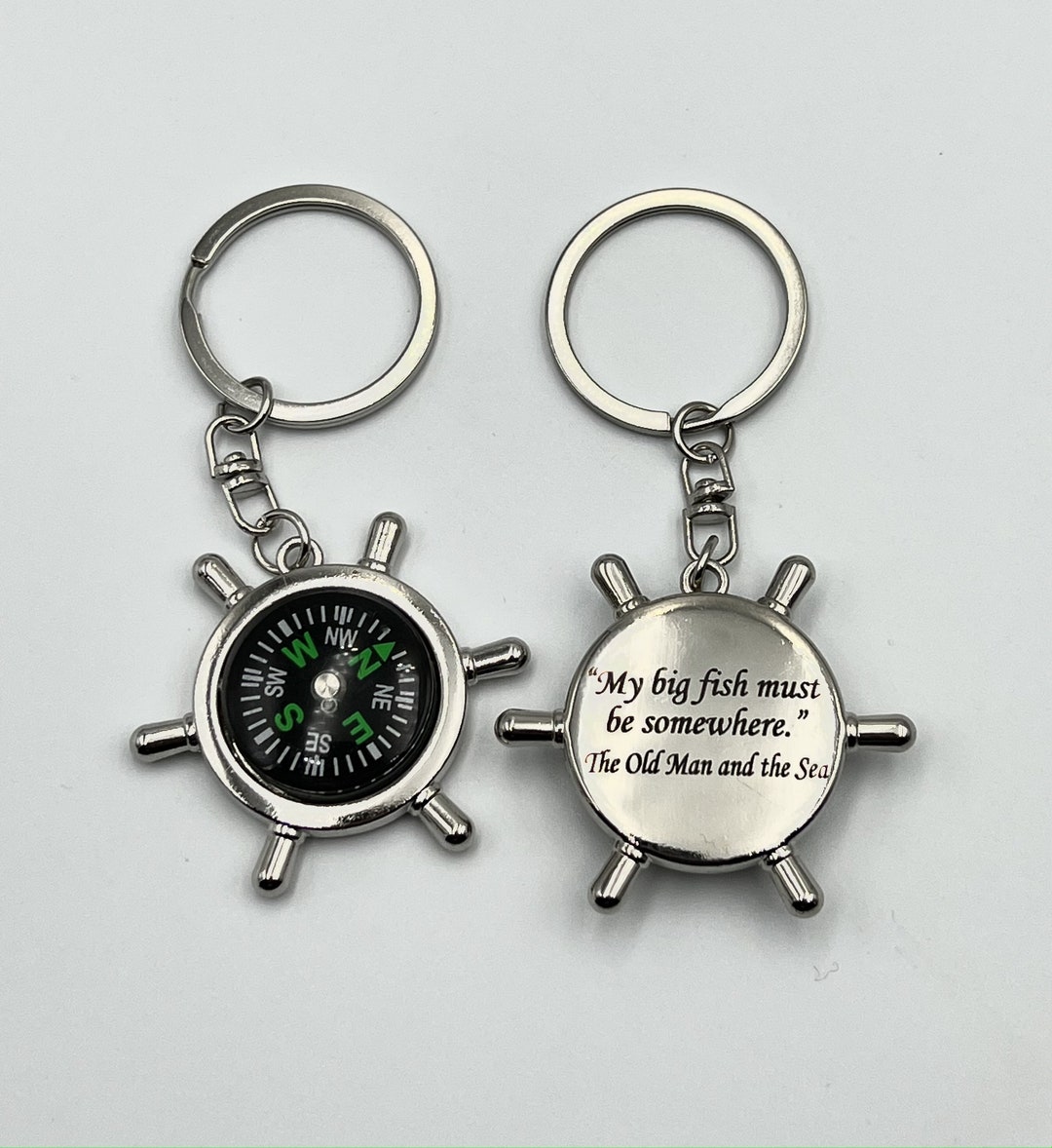 Personalized Compass Keychain Christmas Gift for Captain Custom ...