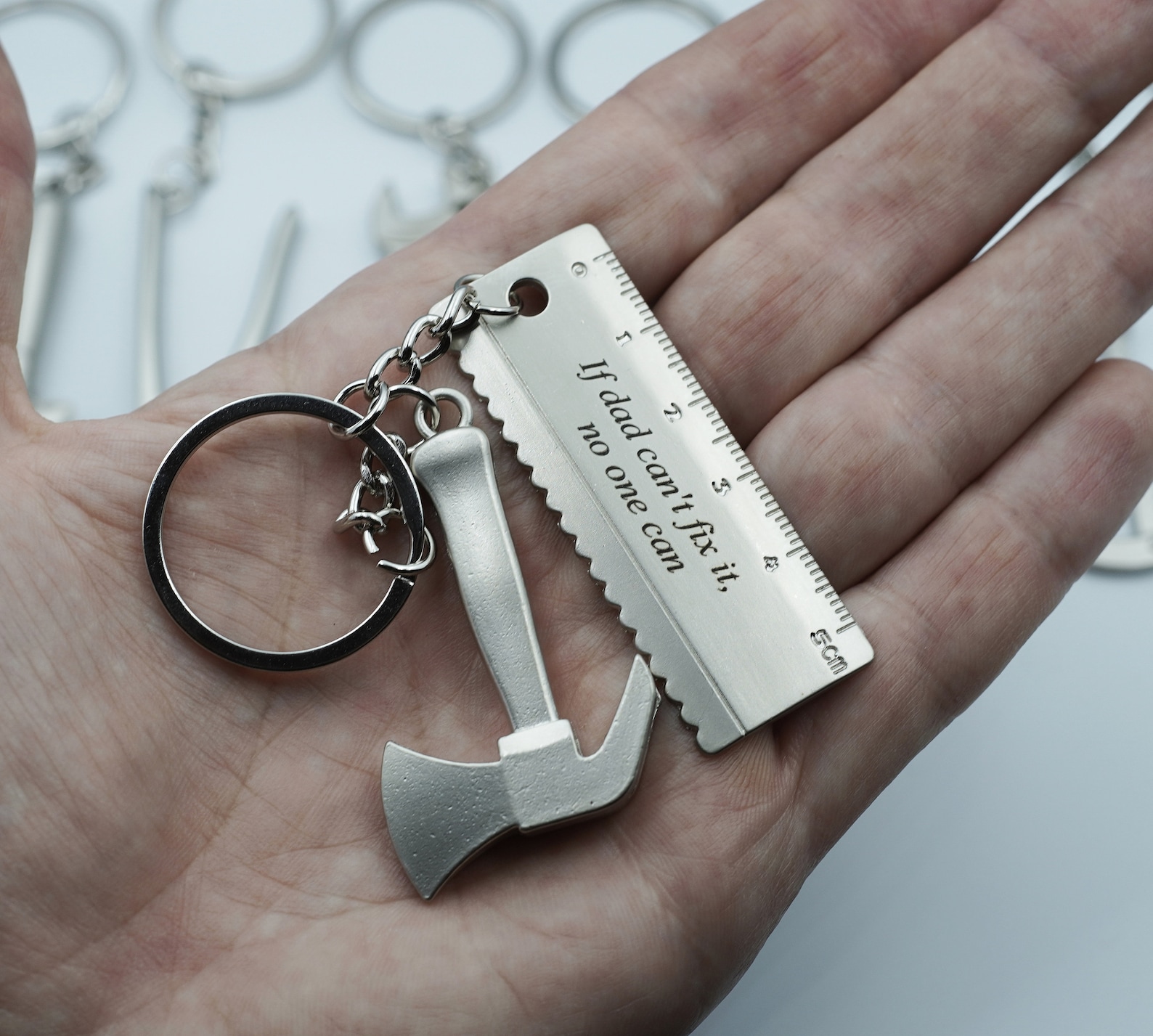 Custom Mini Tool Fathers Day Gift Keychain Mechanic Wrench Dad Handyman ...