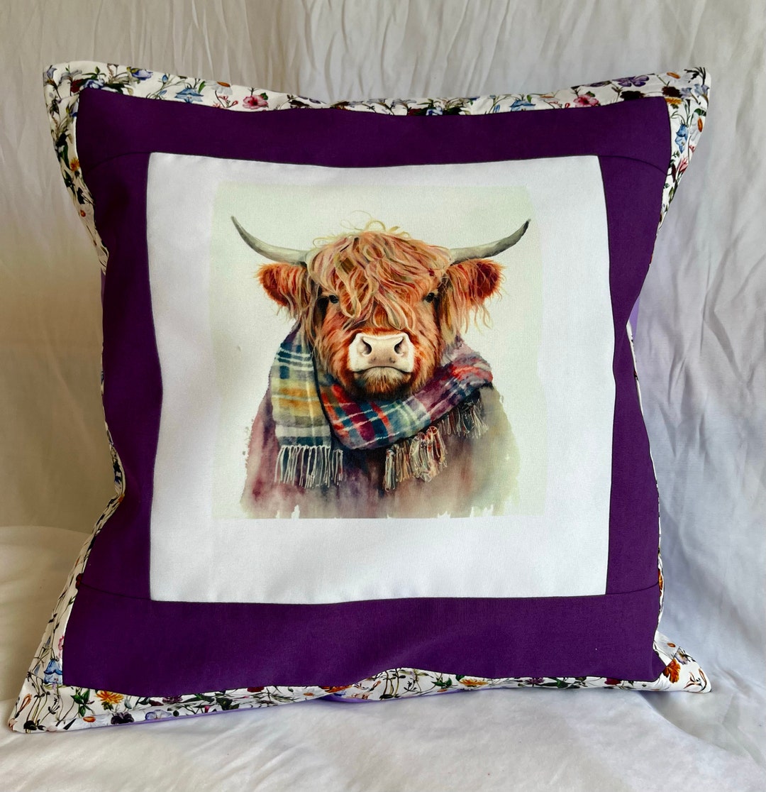 Highland Cow Cushion Cover Highland Bull Pillow Cover - Etsy