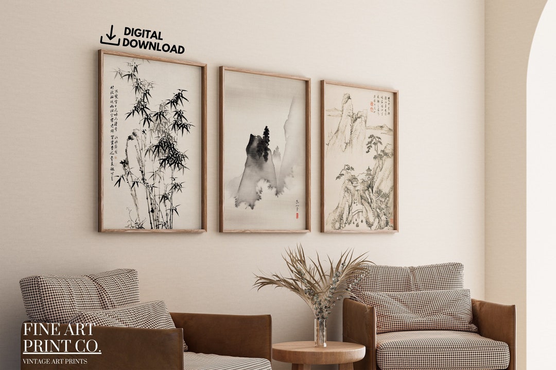 Printable Set of 3 Japandi Prints Wabi Sabi Decor Japandi Decoration ...