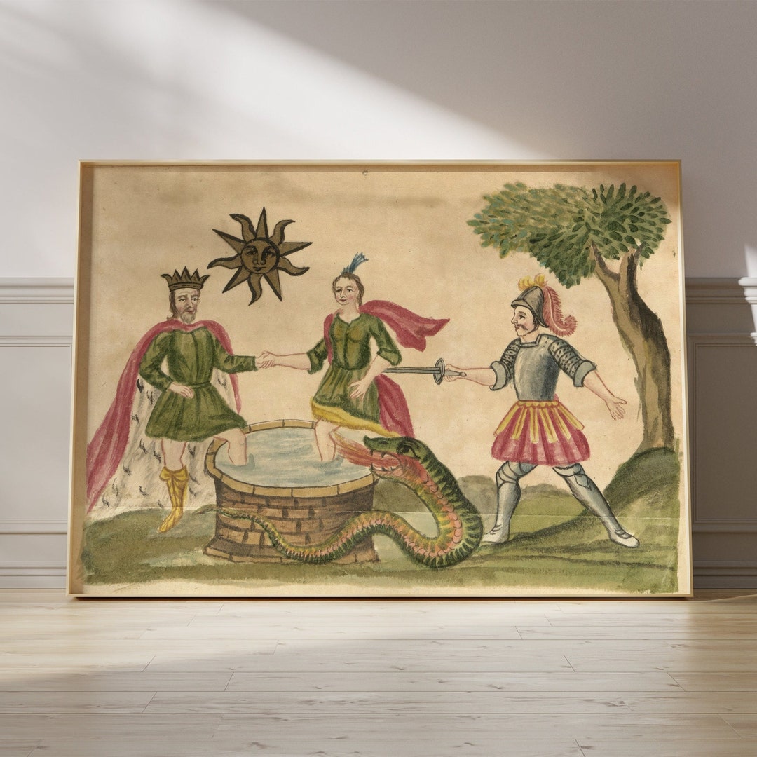 Alchemical Manuscript Ancient Art Reproduction, Antique Alchemy Wall ...