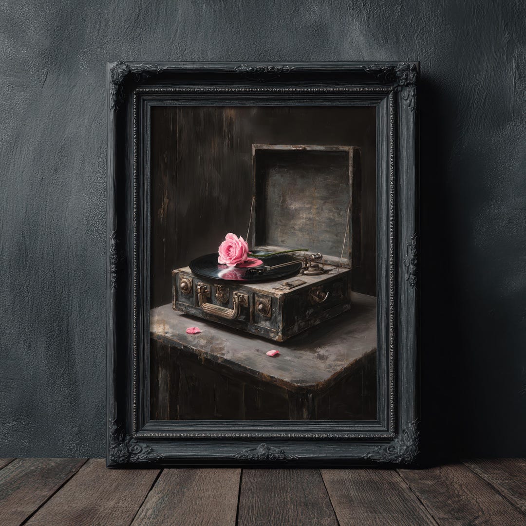 Moody Vintage Vinyl Wall Art, Dark Academia Decor, Romantic Still Life ...