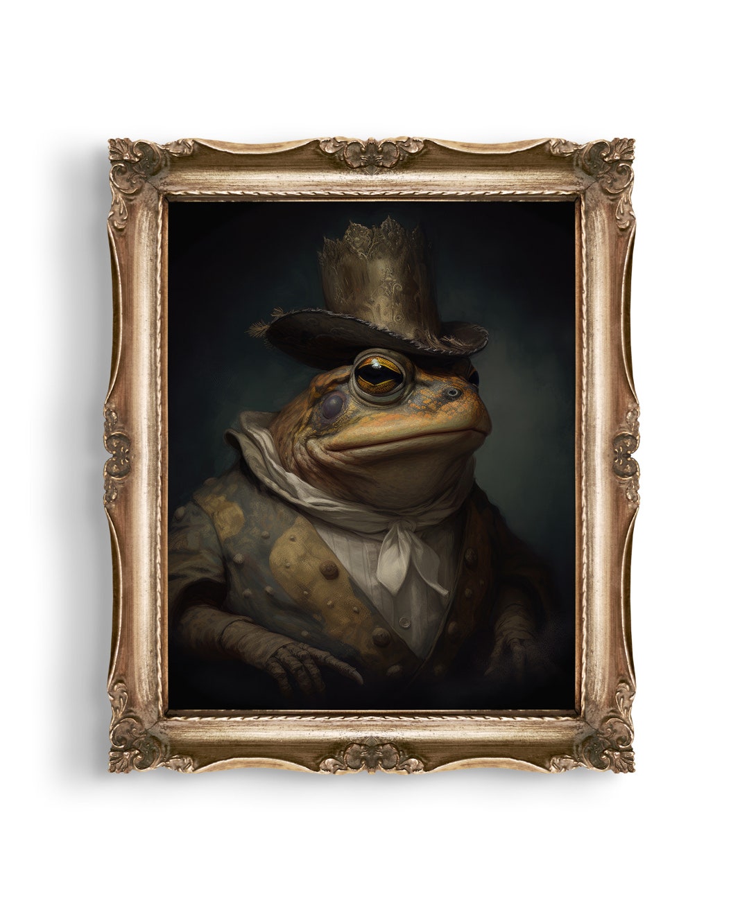 Dark Victorian Frog Print | Cottagecore Decor | Vintage Frog Portrait ...