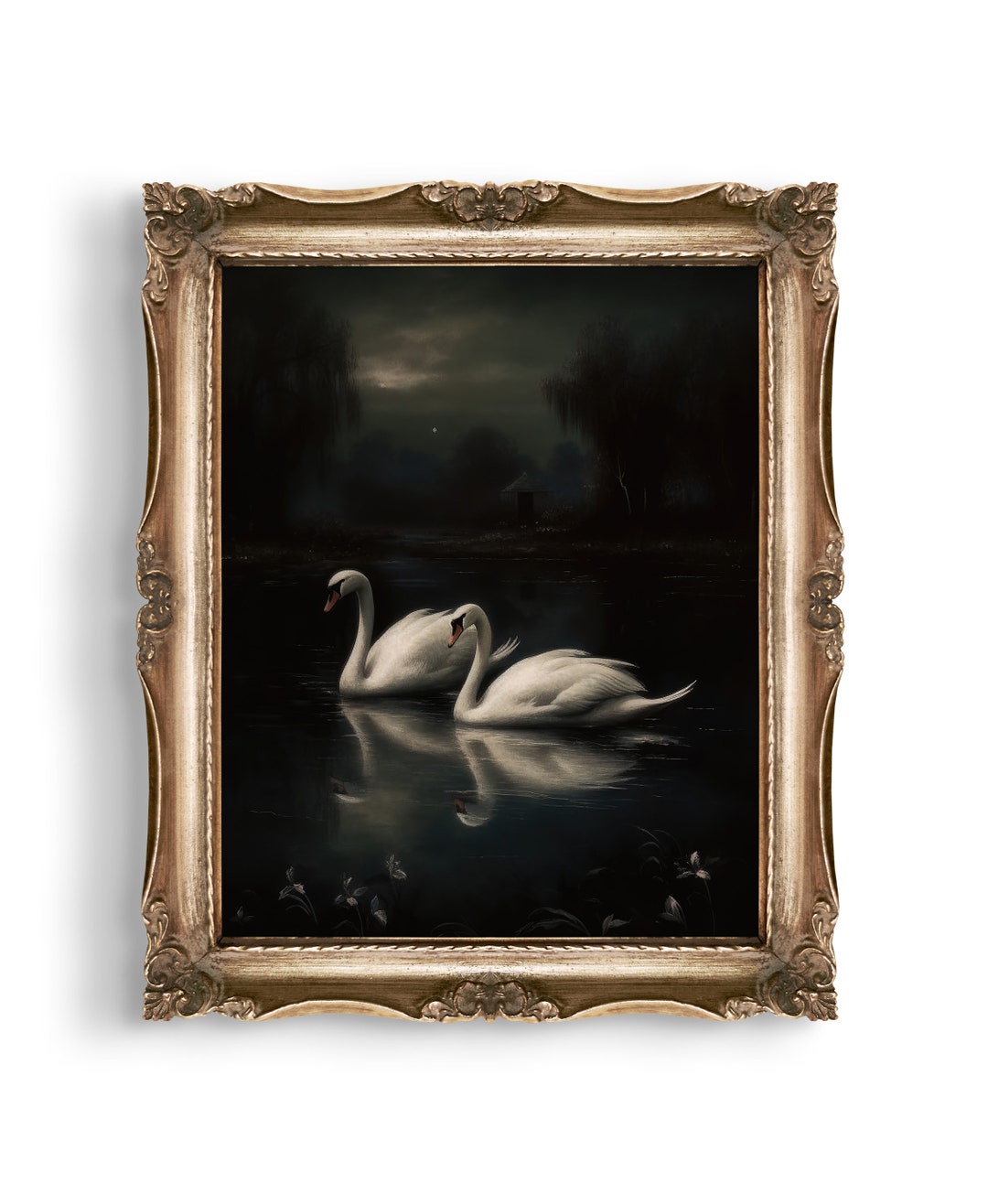 Dark Moody Swans Print Dark Academia Prints Gothic Gifts Moody Wall Art ...