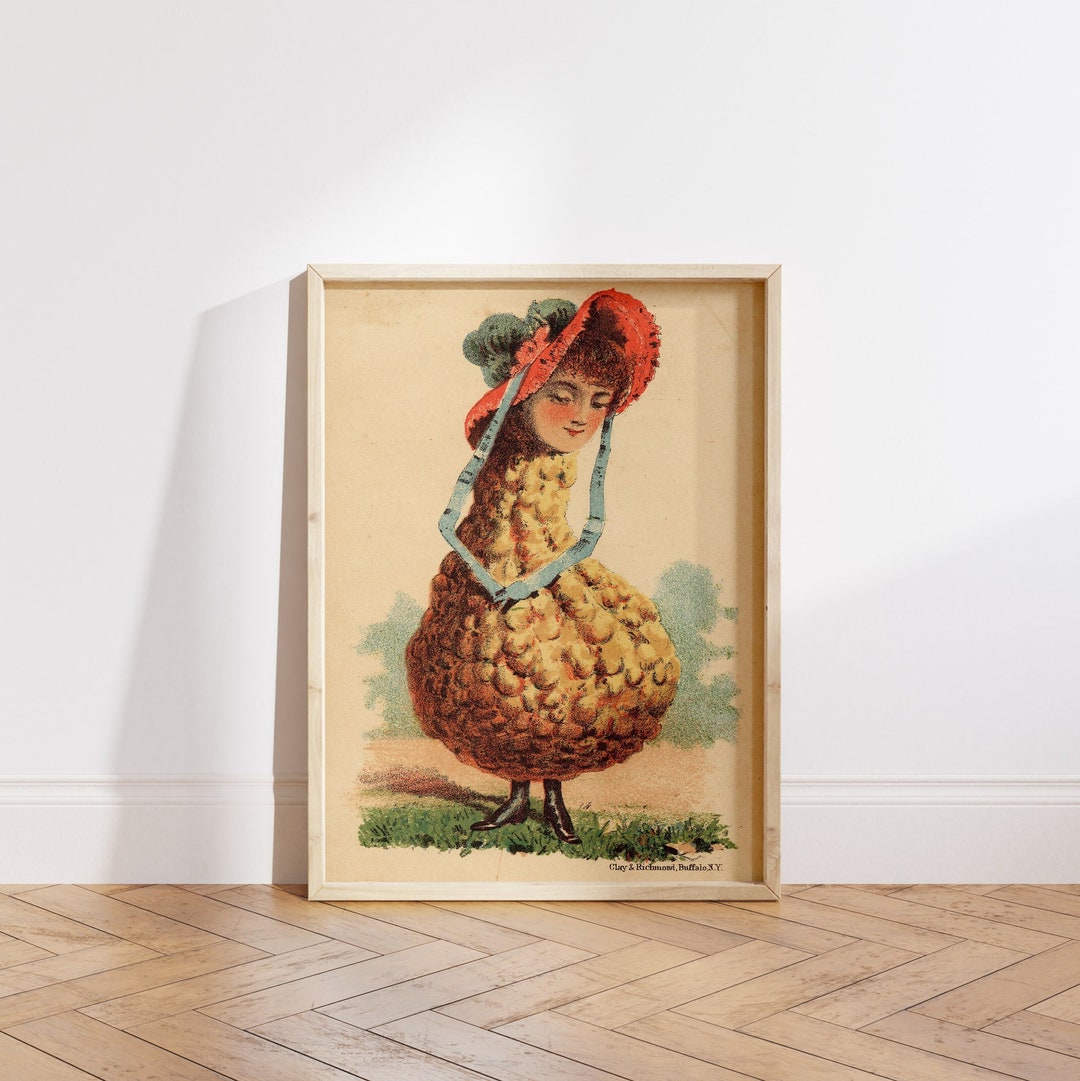 Victorian Gourd Lady, Vintage Kitchen Art Print, Funny Kitchen Poster ...