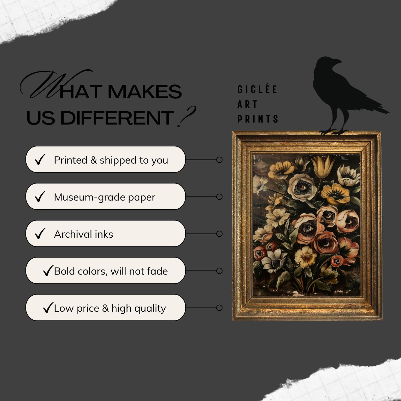 Moody Botanical Goth Art Print, Dark Academia Surreal Cottagecore Decor ...