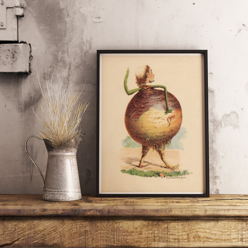 Victorian Vegetable Man Weird Wall Art Bundle, Set of 3 Kitchen Art ...