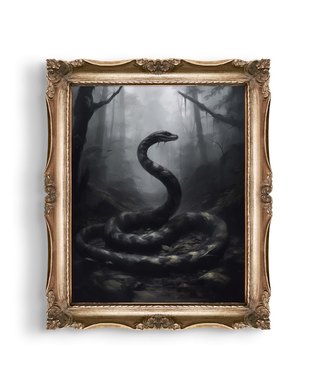 Black Snake Print Dark Cottagecore Decor Goth Decor Wall Art Dark ...