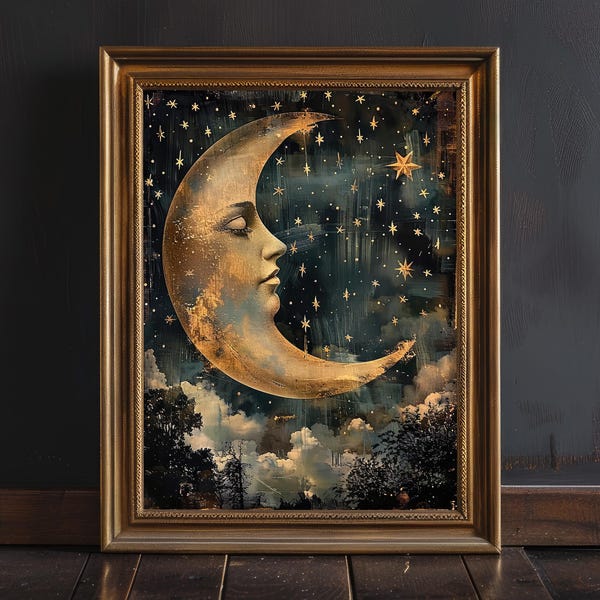 Moon Print - Etsy