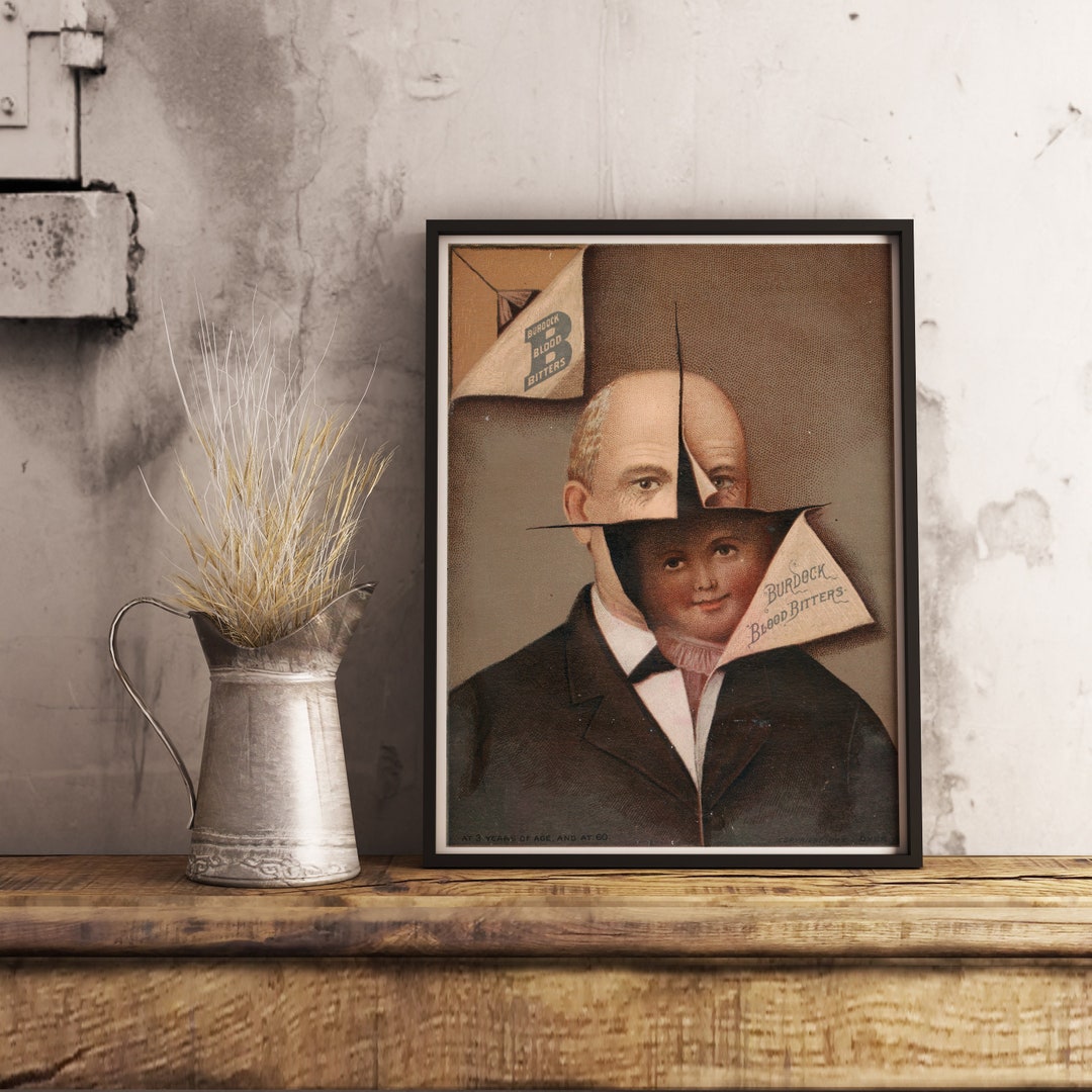 Surreal Wall Art 3D Illusion Print, Vintage Strange Home Art Poster ...