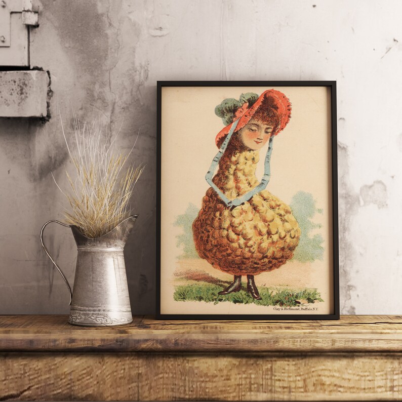 Victorian Gourd Lady Vintage Kitchen Art Print Funny Kitchen - Etsy
