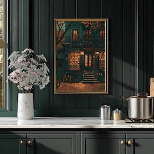 Dark Moody Bookstore Print, Dark Academia Decor, Librariancore Wall Art ...