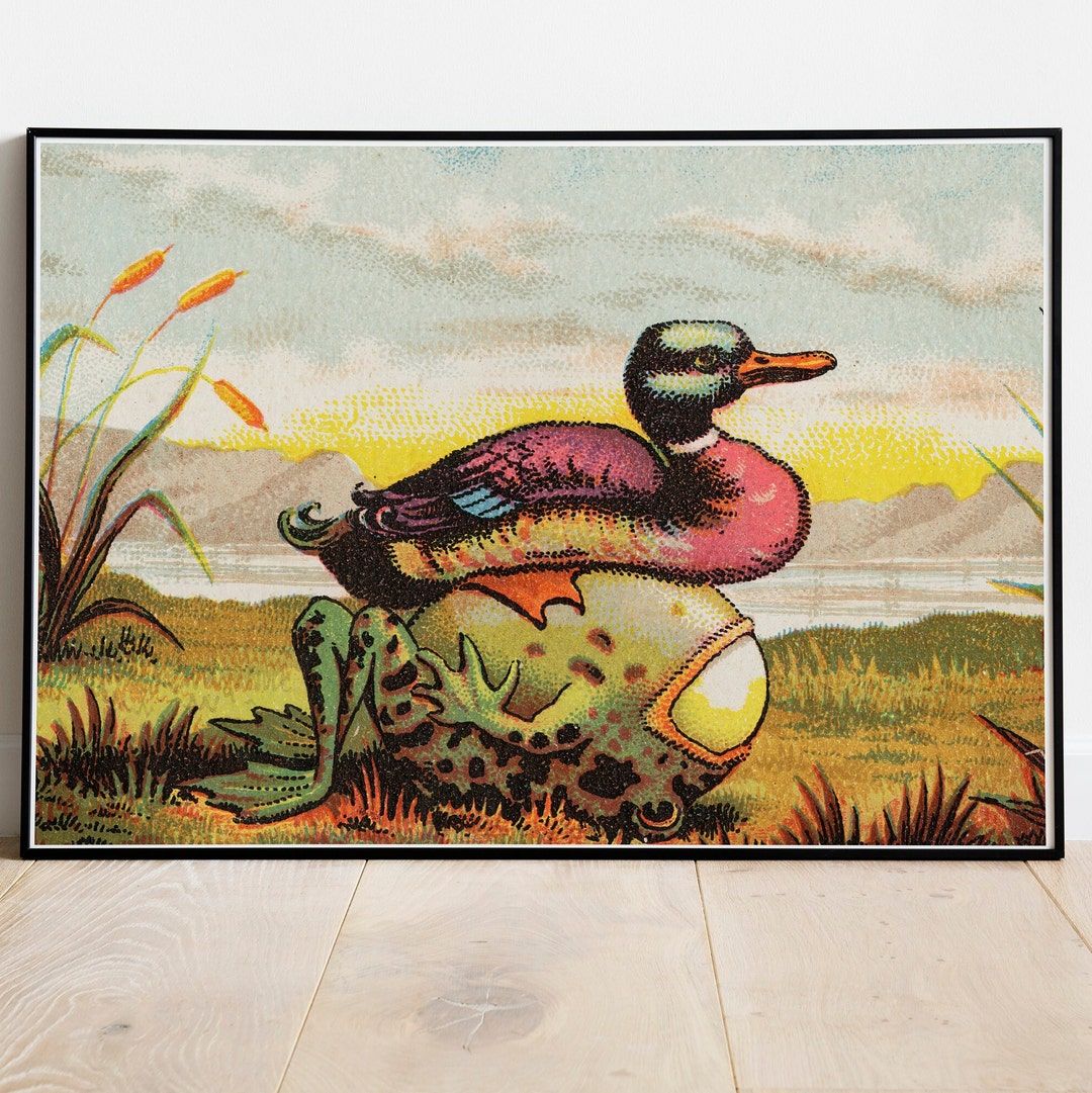 Weird Duck Frog Print, Vintage Strange Wall Art, Weird Decor for ...