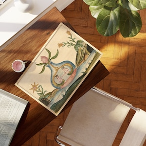 Vintage Alchemy Drawing Art Print, Antique Mermaids Painting, Ancient ...