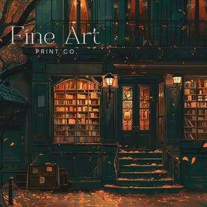 Dark Moody Bookstore Print, Dark Academia Decor, Librariancore Wall Art ...