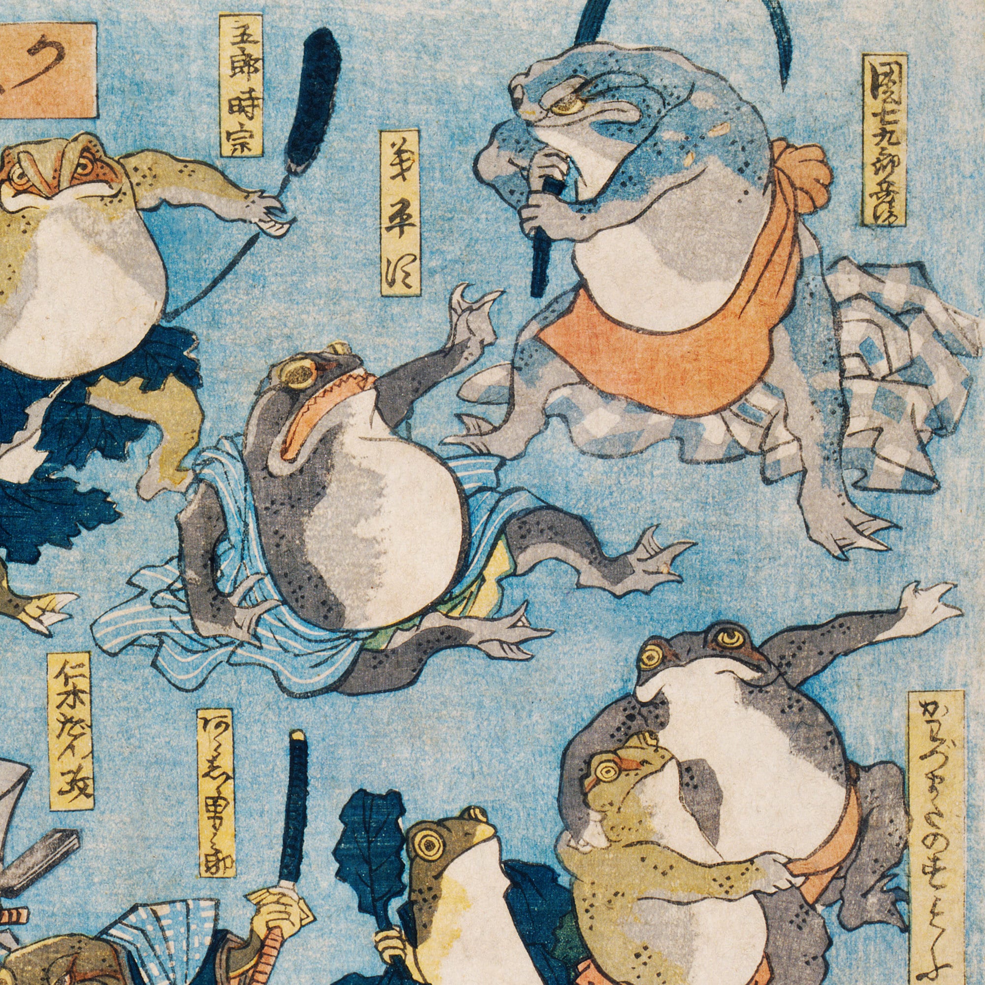 Vintage Japanese Woodblock Print Samurai Frog Poster Frog - Etsy