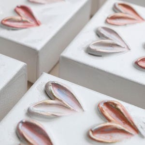 Mini Hearts | Pink Heart Painting on Canvas | Heart Painting Shelf ...