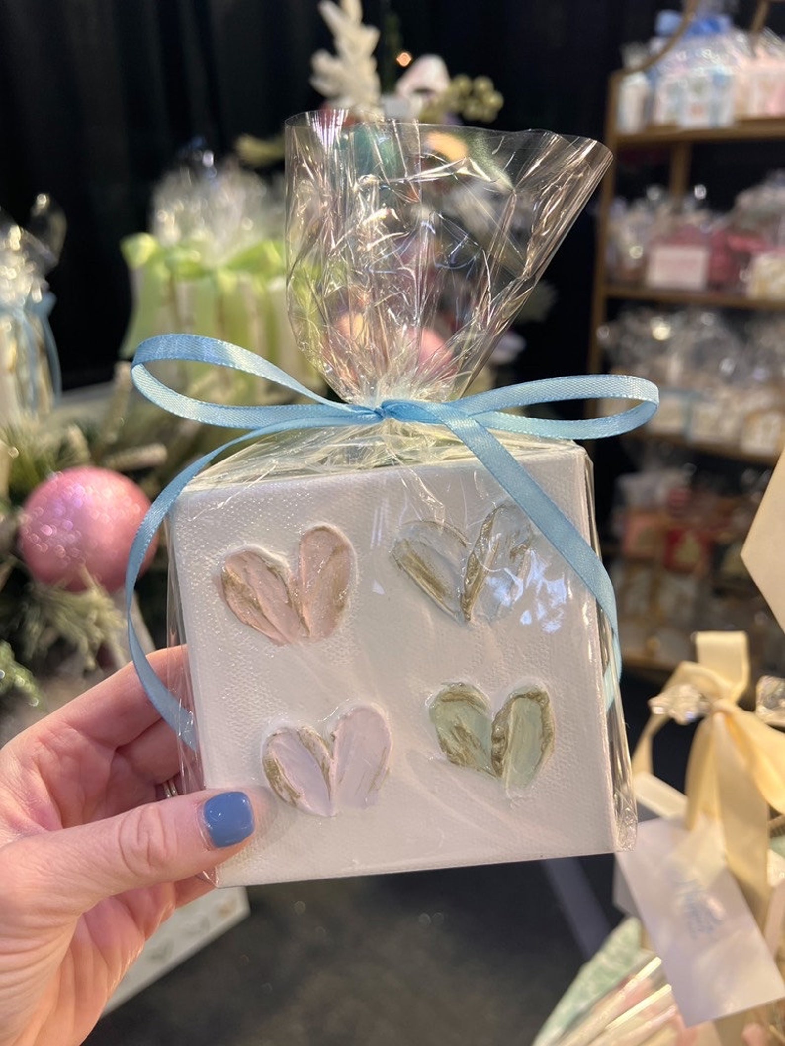 Mini Hearts Pastel Heart Painting on Canvas Heart Painting - Etsy