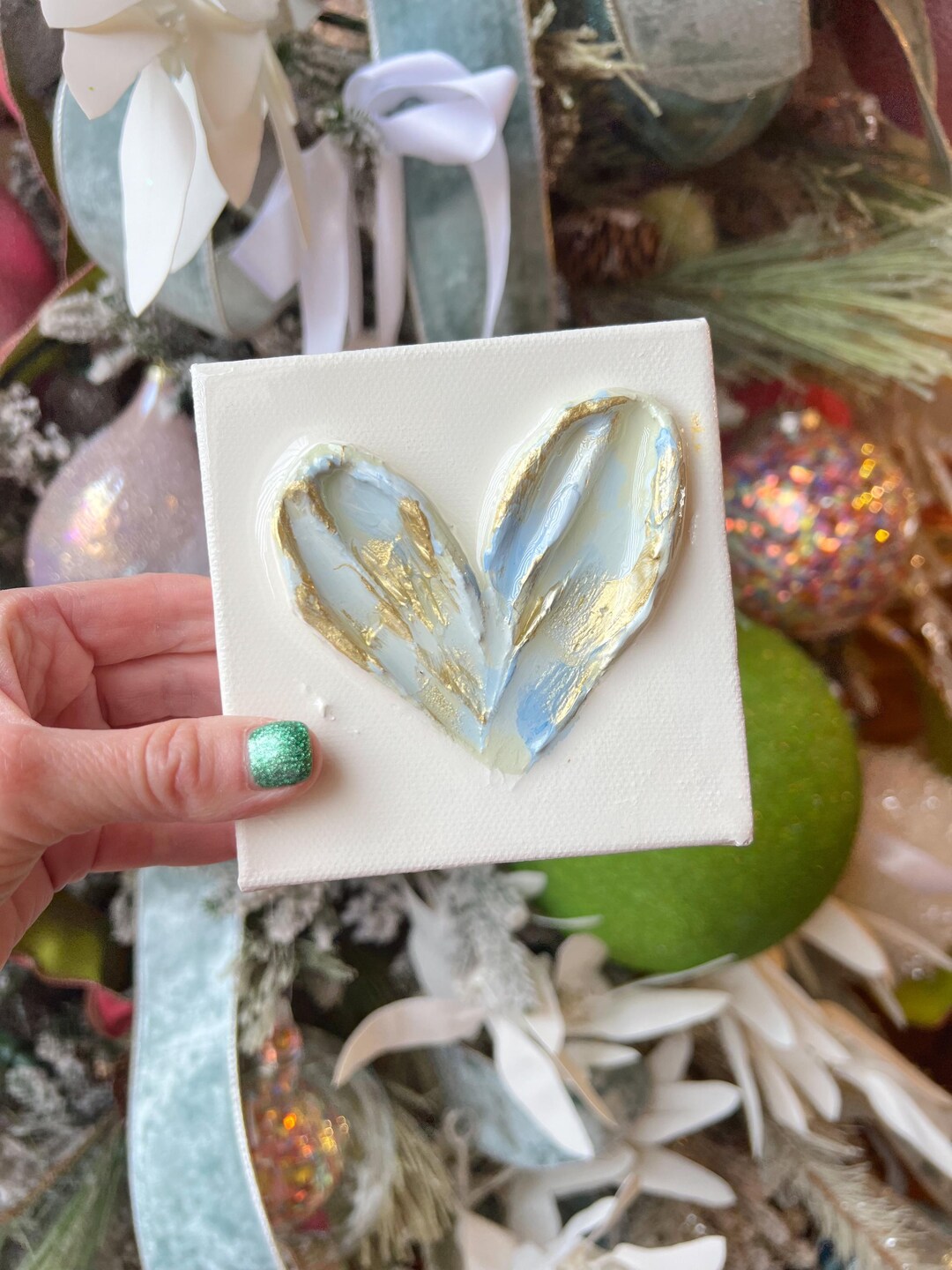 Mini Hearts | Pastel Heart Painting on Canvas | Heart Painting Shelf ...