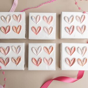 Mini Hearts | Pink Heart Painting on Canvas | Heart Painting Shelf ...