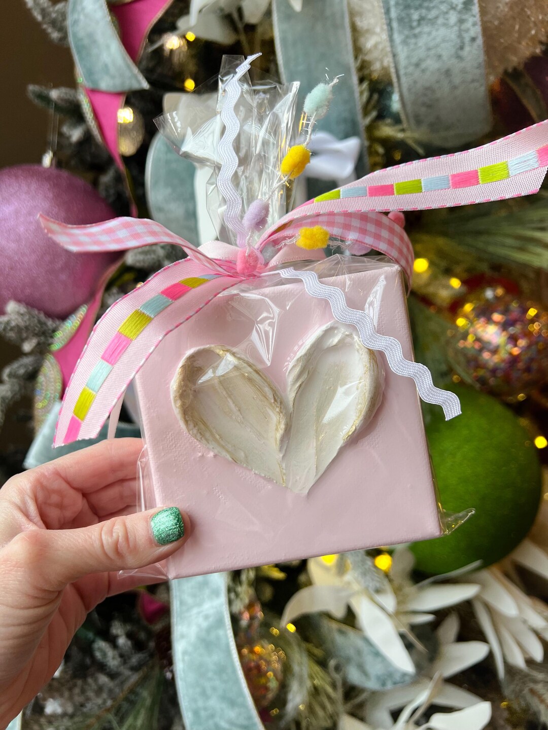 Mini Hearts | Pastel Heart Painting on Canvas | Heart Painting Shelf ...