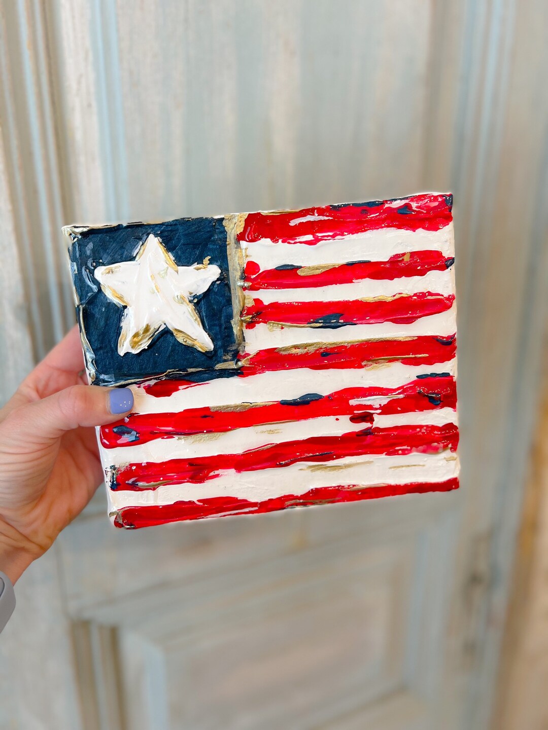 7x6 American Flag L Patriotic Home Decoration Entry Table and Book Case ...