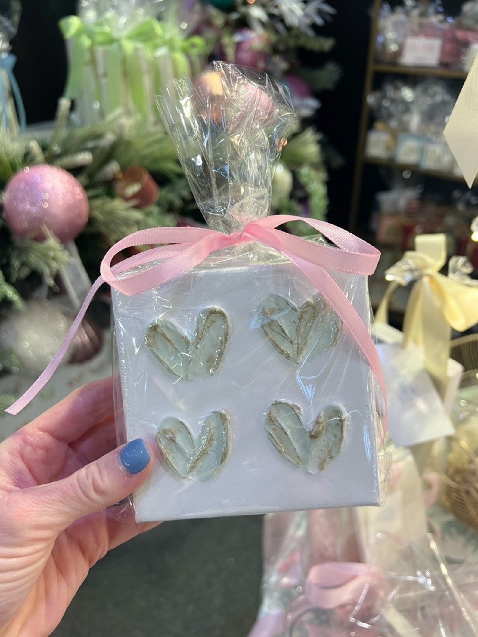 Mini Hearts Pastel Heart Painting on Canvas Heart Painting - Etsy