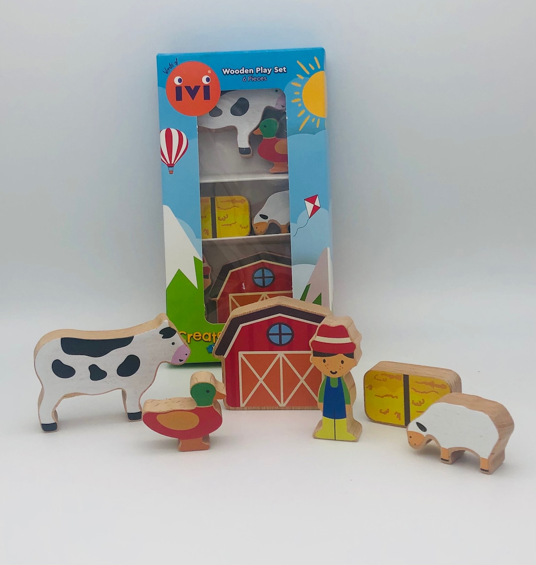 Handmade Wooden Farm Animals Toy Set 6-pieces - Etsy