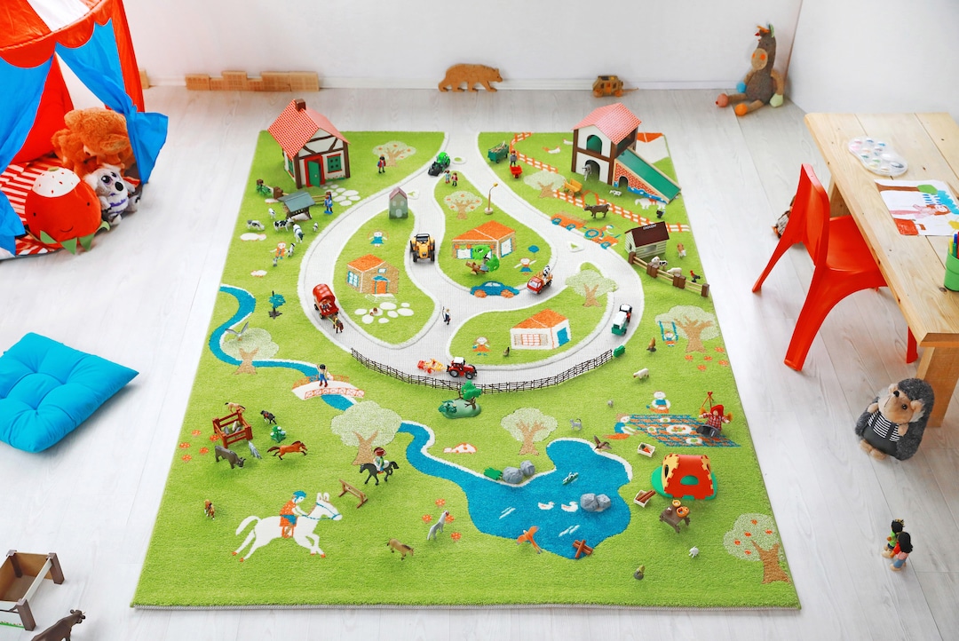 IVI 3D Farm Nursery Toddler & Kids Play Mat Rug Soft, Fun, Activity ...