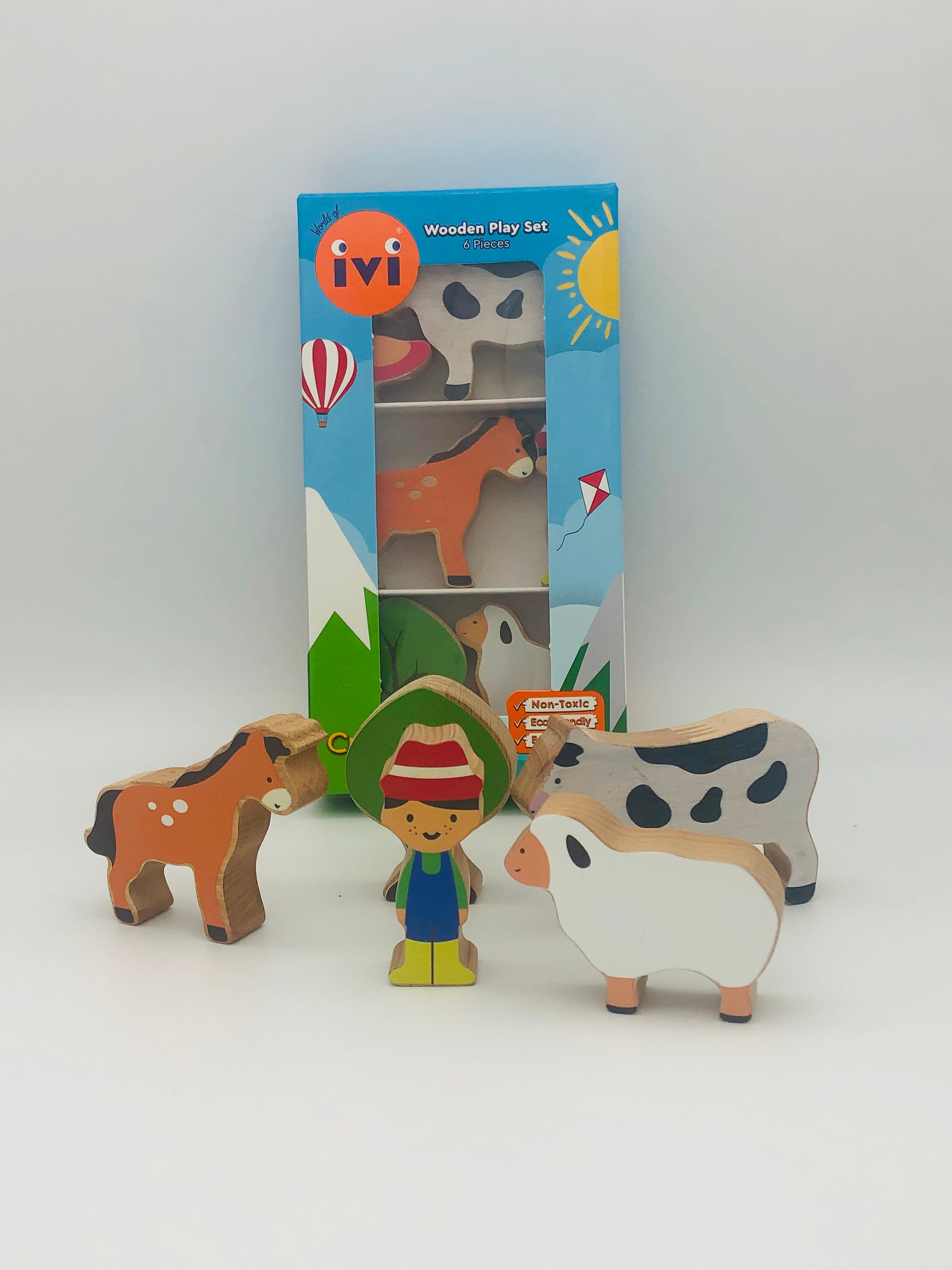 Handmade Wooden Farm Animals Toy Set 6-pieces - Etsy