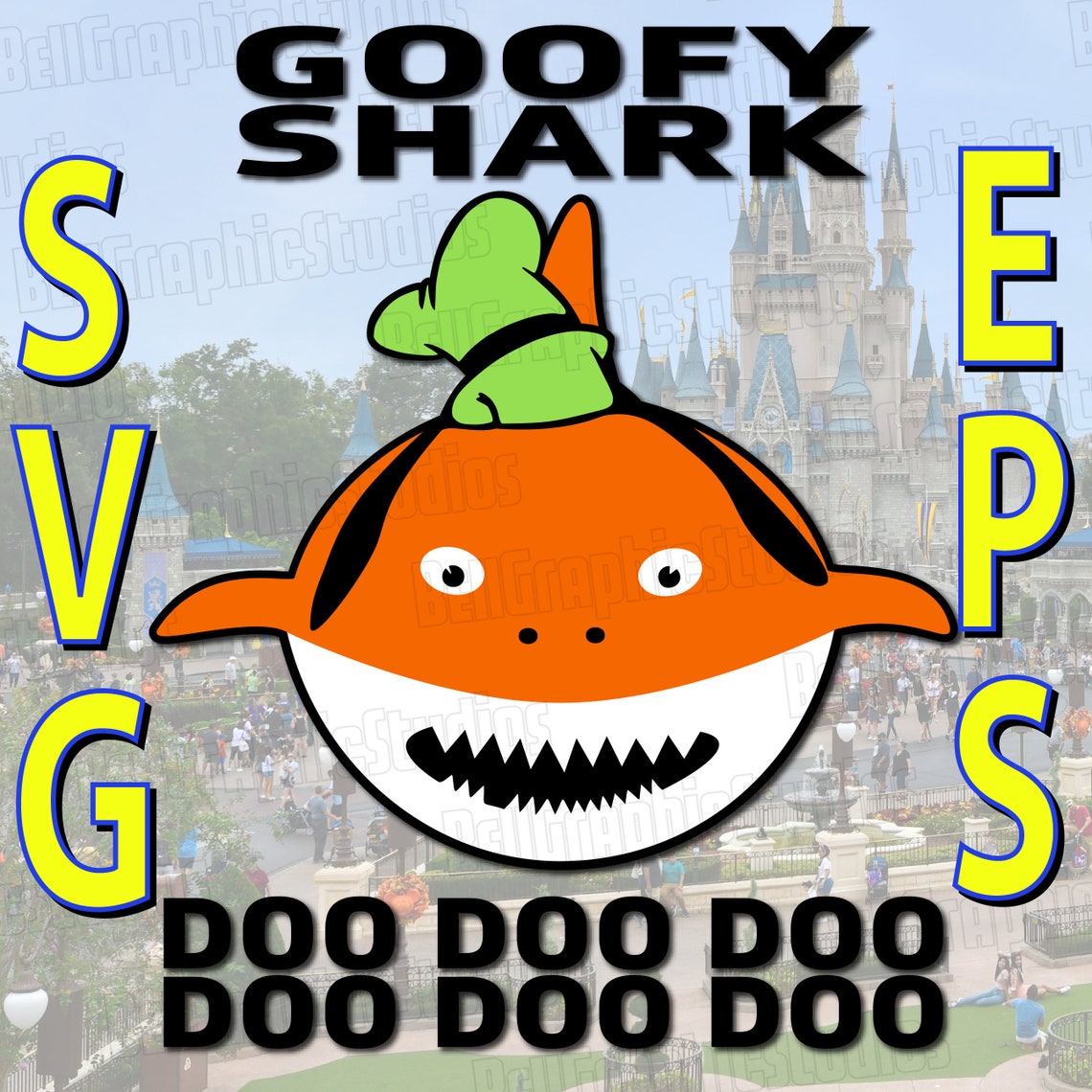 Goofy Shark SVG EPS - Etsy