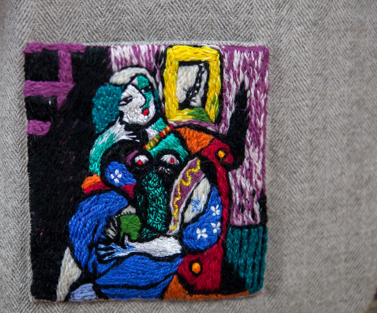 Pablo Picasso Jacket, Embroidered Jacket, Embroidery, Abstract Art ...