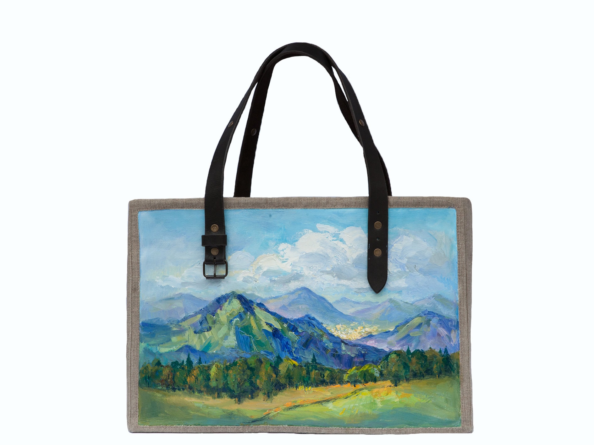 Mountain Landscape Bag, Abstract Art, Landscape Painting, Oil Painting ...