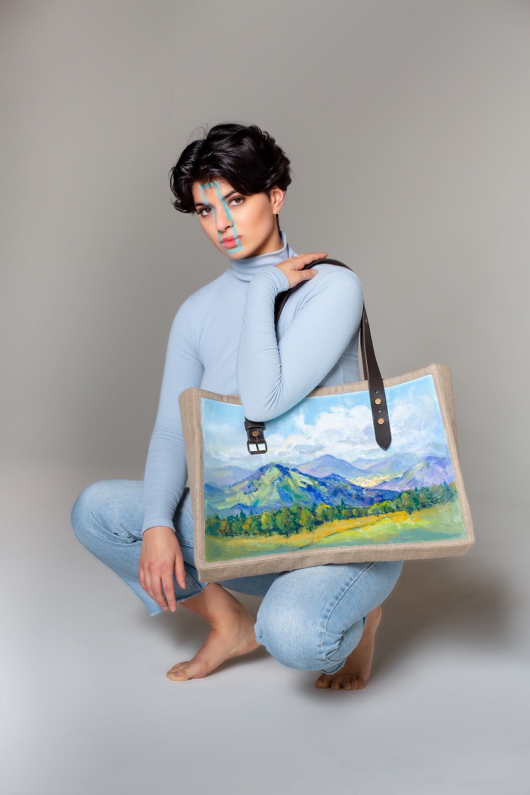 Mountain Landscape Bag, Abstract Art, Landscape Painting, Oil Painting ...