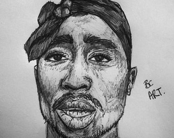 Tupac Shakur Line Drawing Print - Etsy UK