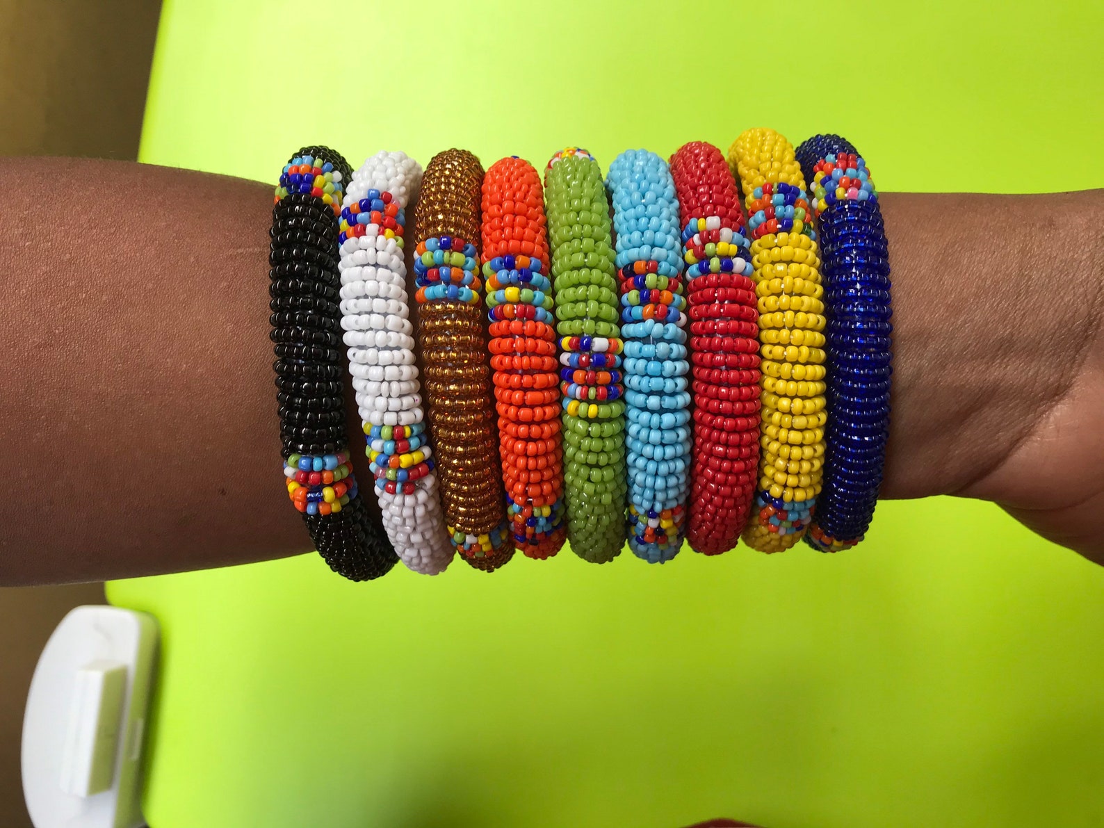 African Beaded Maasai Bangles, African Statement Jewelry for Women ...