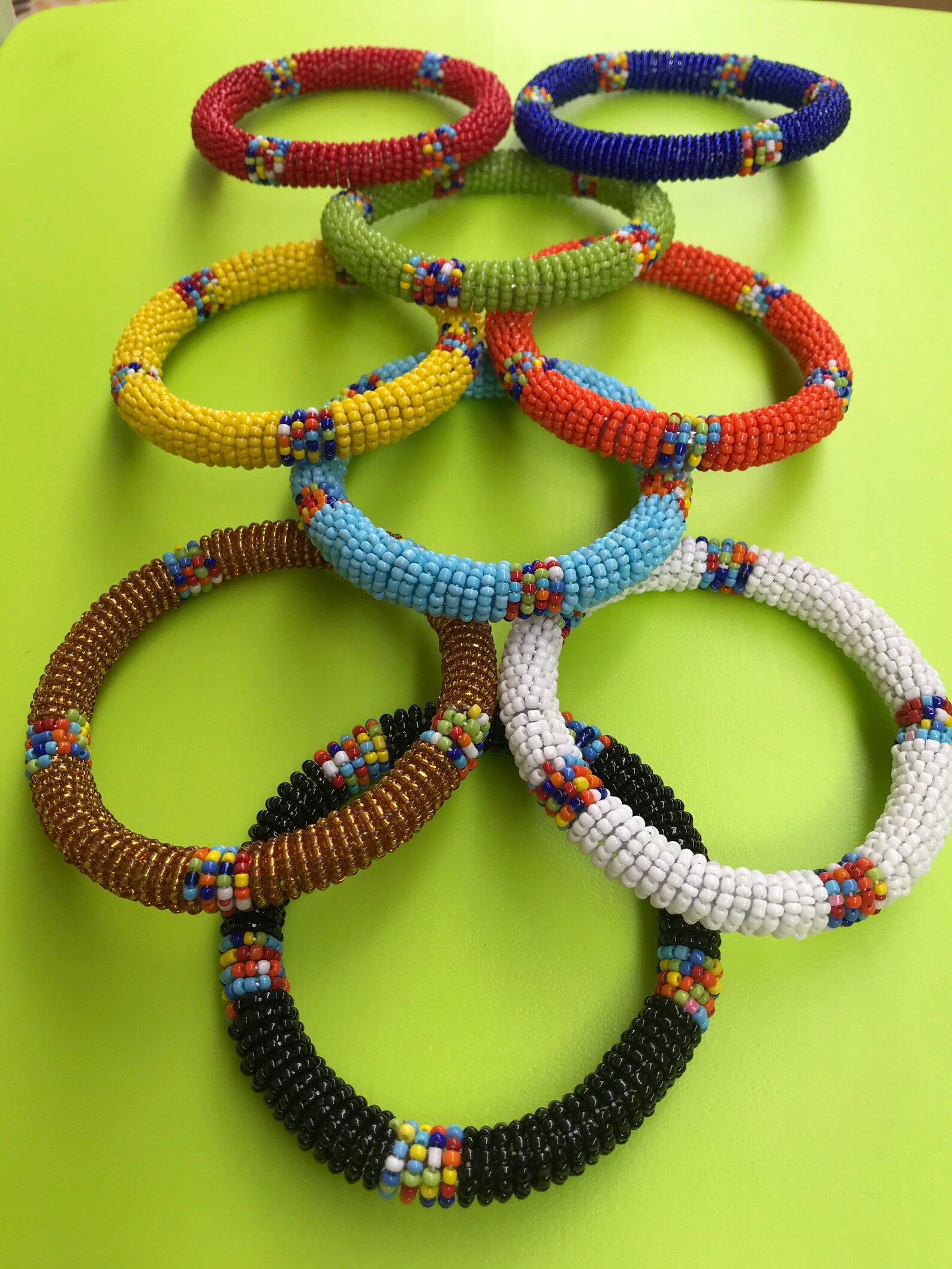 African Beaded Maasai Bangles, African Statement Jewelry for Women ...
