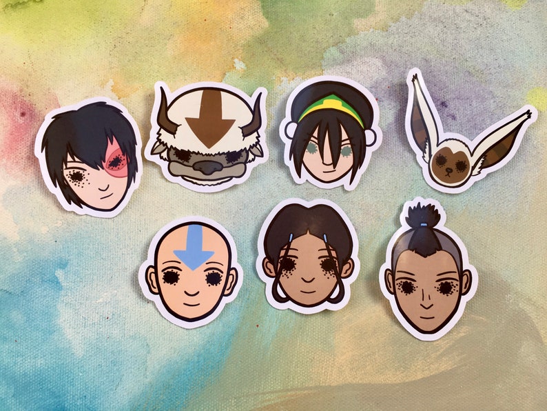 Team Avatar Sticker Pack Aang Katara Sokka Toph Zuko Appa Momo - Etsy