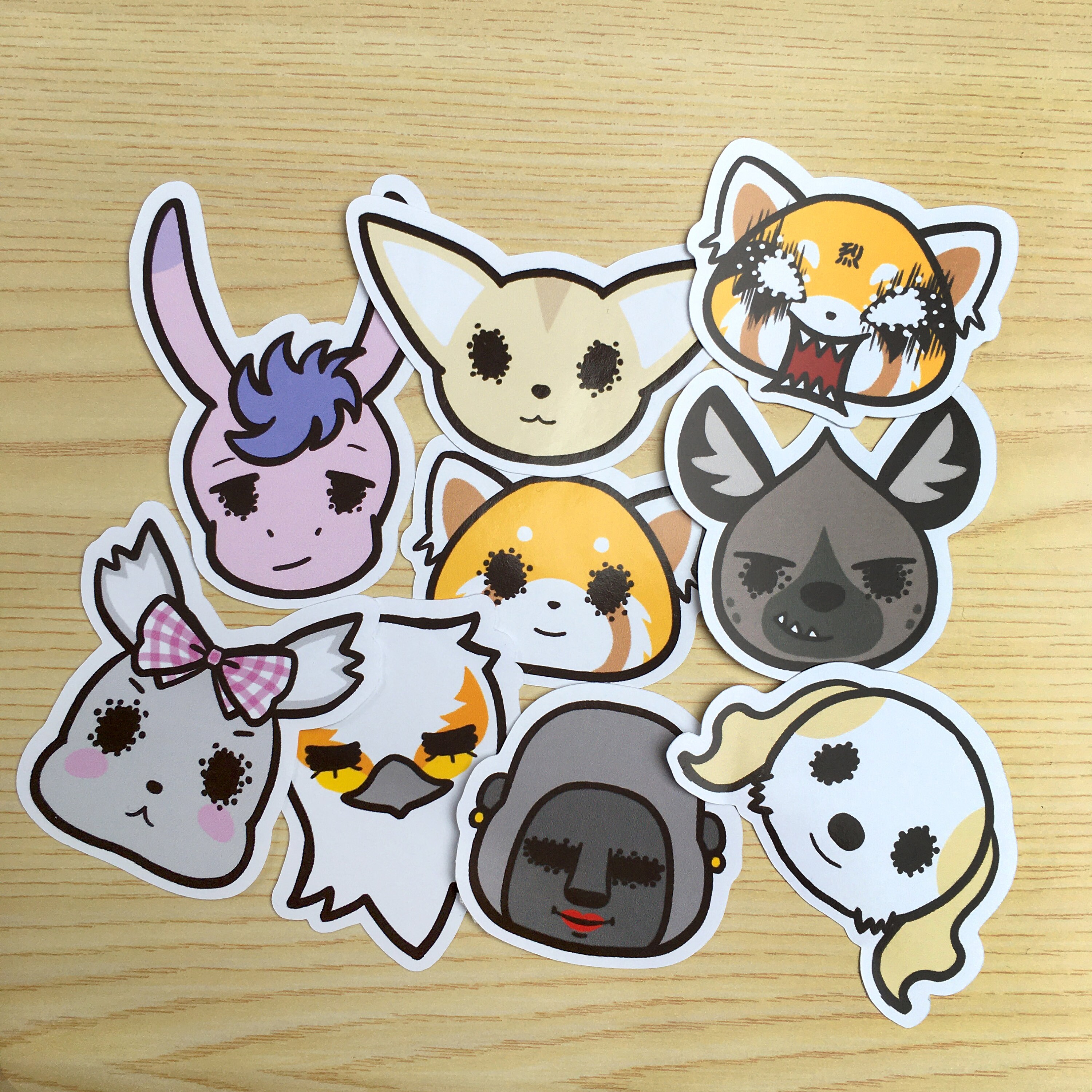 Kawaii Aggretsuko Character Sticker Set Cute Die Cut - Etsy Australia