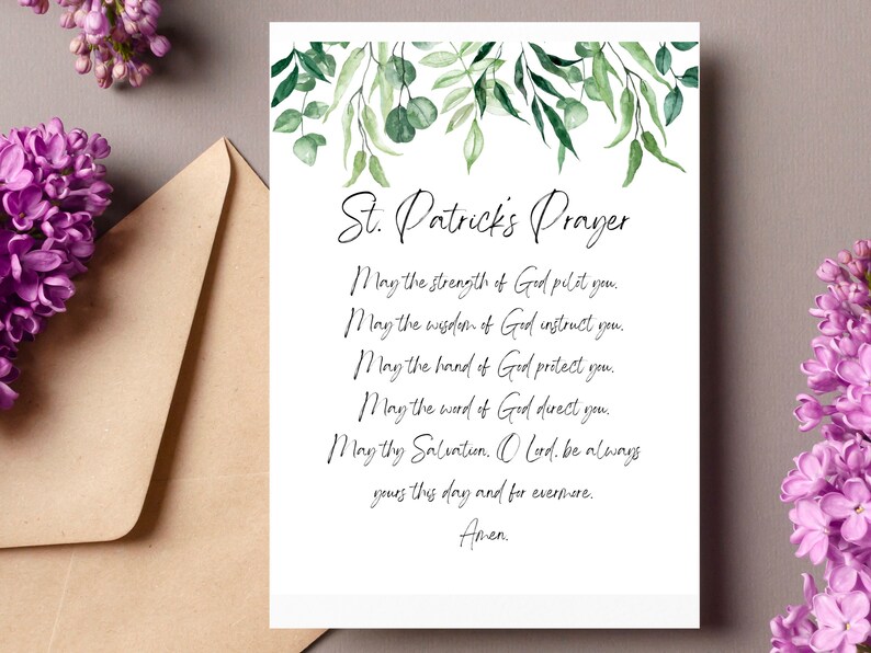 St. Patrick's Prayer Card | Printable | Wall Decor | St. Patrick's Day ...